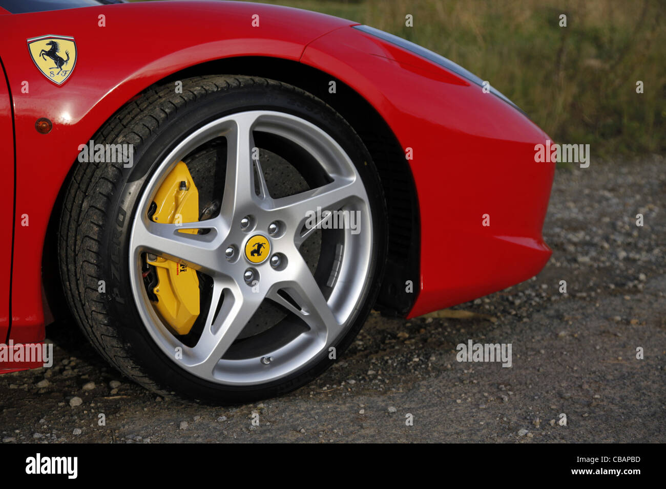RED FERRARI 458 ITALIA CAR WHEEL HELMSLEY NORTH YORKSHIRE 02 November ...