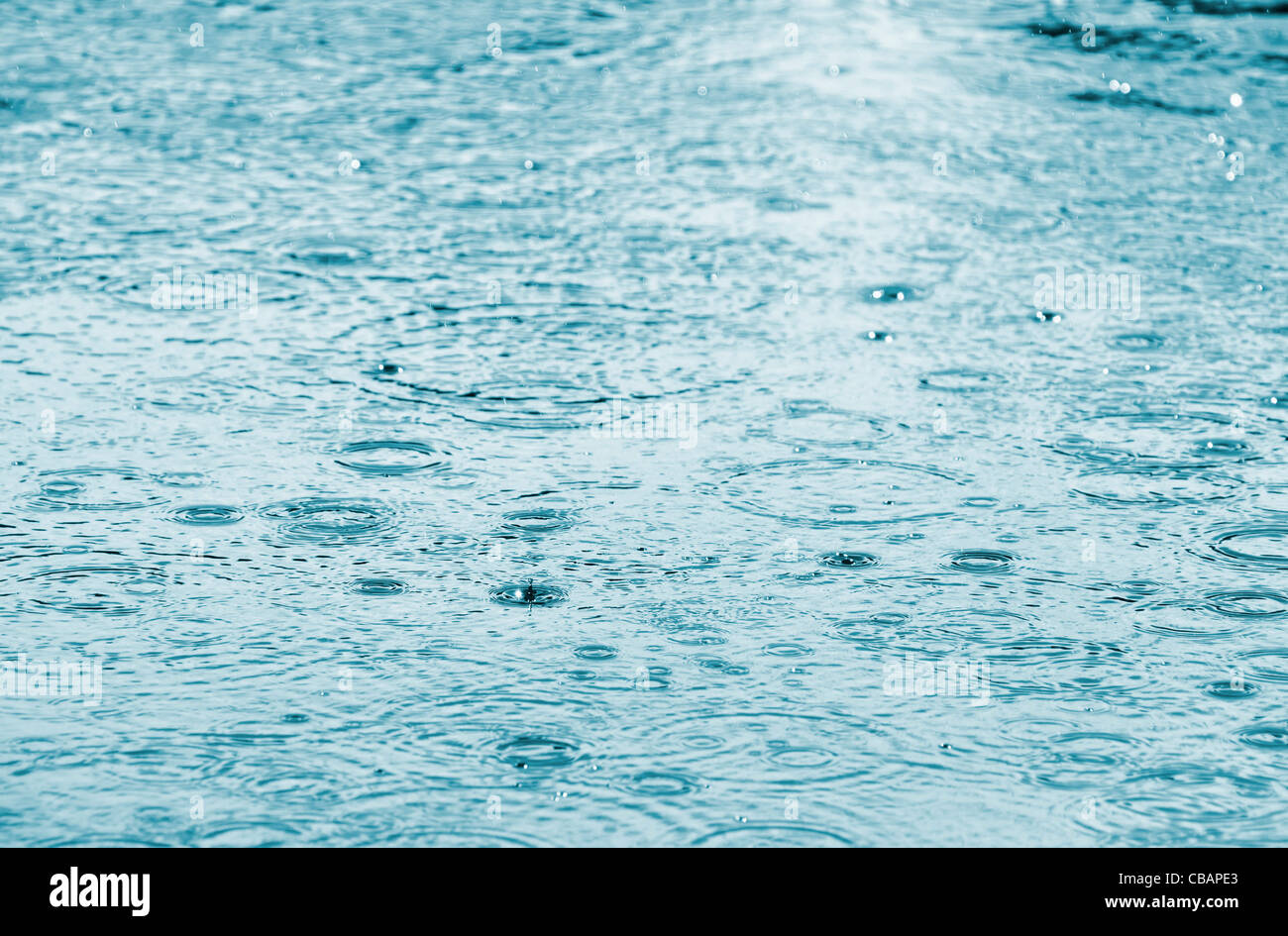 Raindrops on the water surface Stock Photo - Alamy