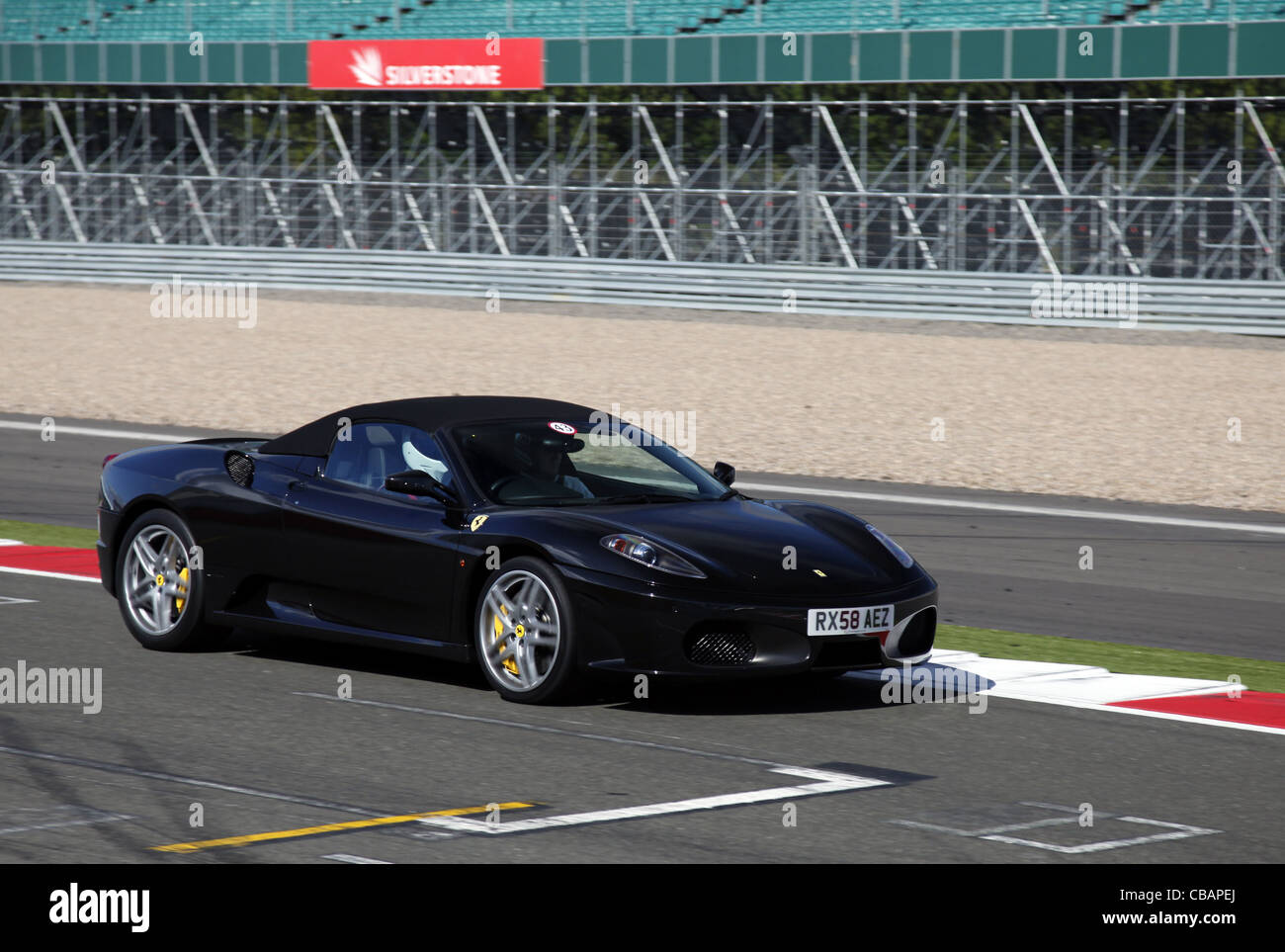 BLACK FERRARI 430 SPIDER CAR SILVERSTONE CIRCUIT ENGLAND 14 September ...