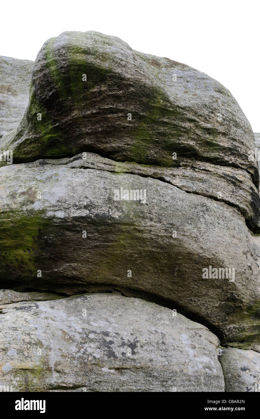 sandstone rock baslow edge derbyshire england uk Stock Photo - Alamy
