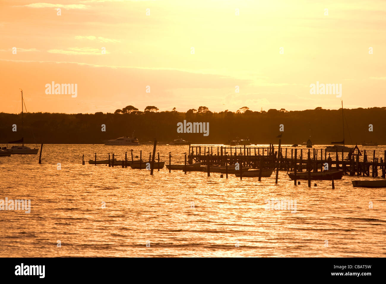 Sunset over Poole Harbour, Poole, Dorset, UK Stock Photo - Alamy
