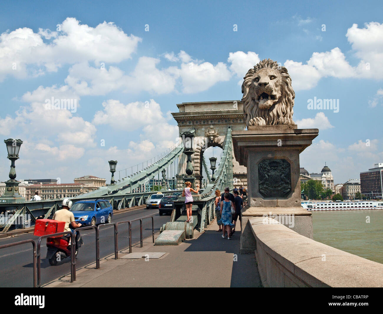 Széchenyi Lánchíd or the Chain Bridge, Budapest, Hungary Stock Photo ...