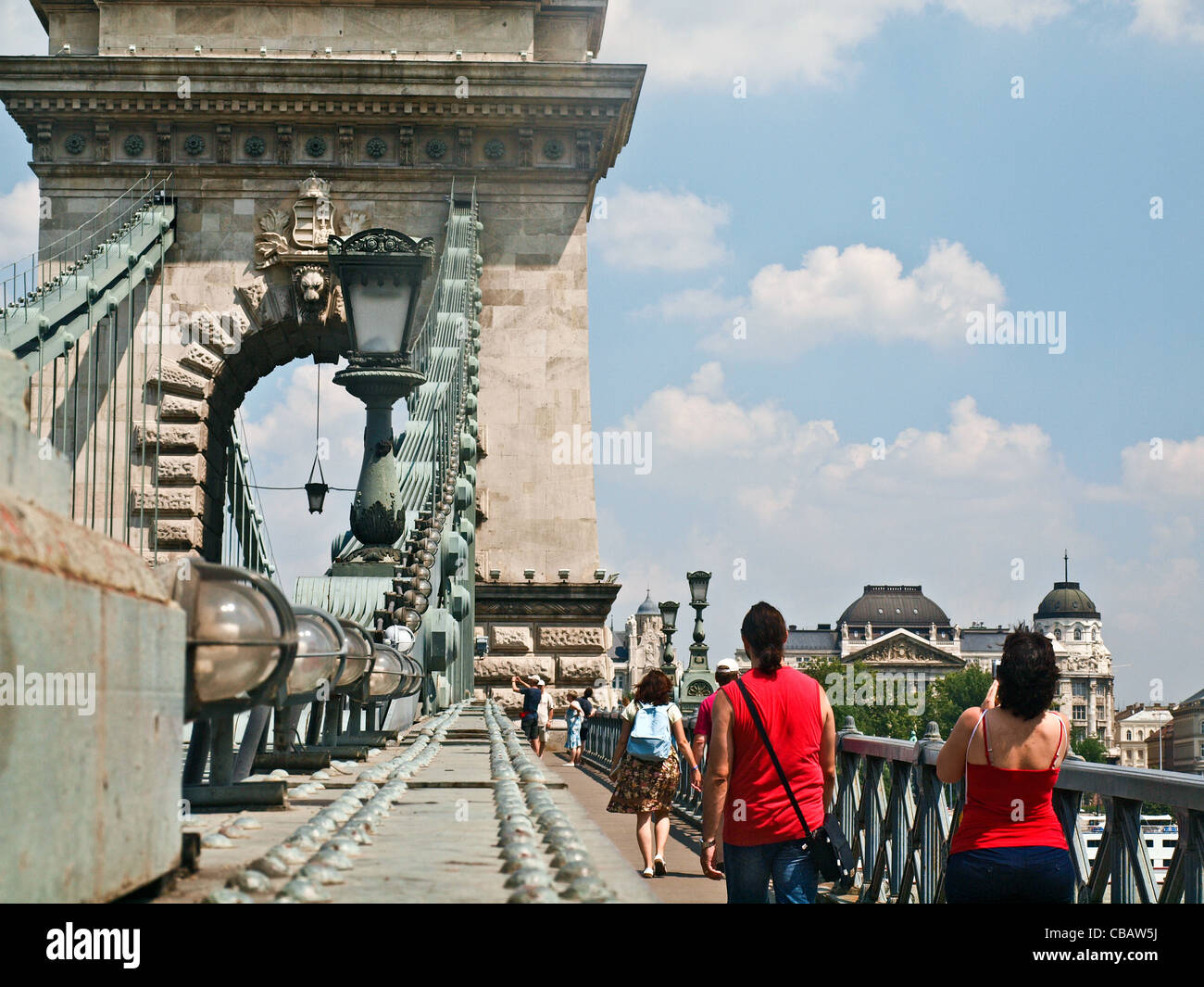 Széchenyi Lánchíd or the Chain Bridge, Budapest, Hungary Stock Photo ...