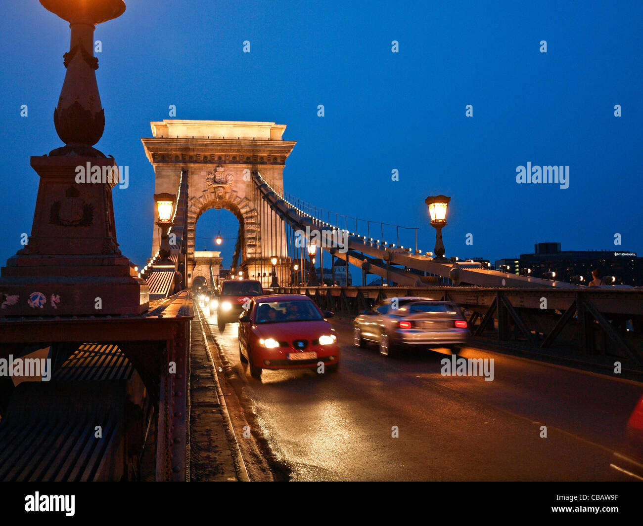 Széchenyi Lánchíd or the Chain Bridge, Budapest, Hungary Stock Photo ...