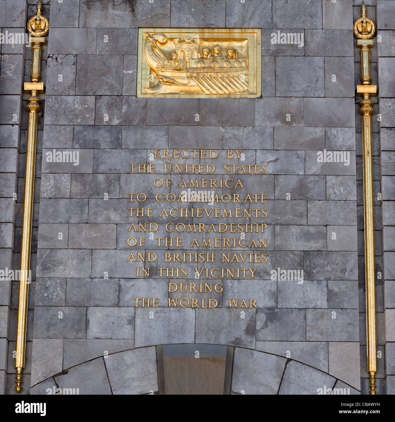 Detail of the world war one naval monument in Gibraltar Stock Photo - Alamy