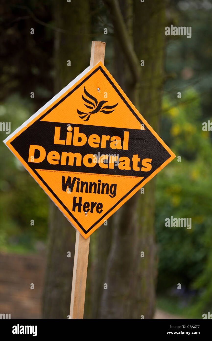 Liberal Democrat Sign. Promoting party for elections 2011. North ...