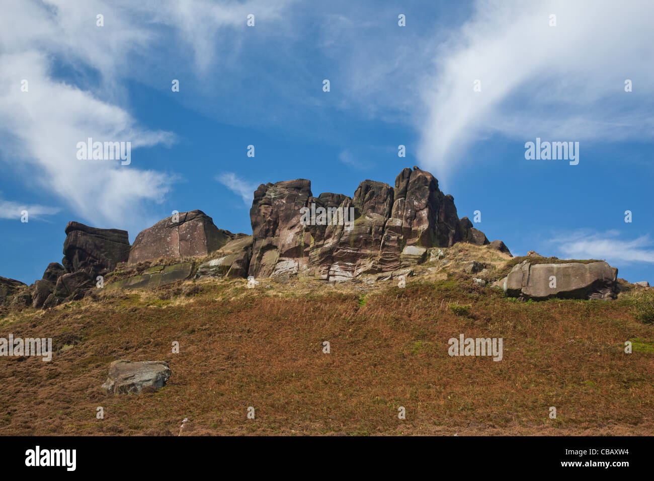 The Gritstone Escarpment of Ramshaw Rocks in The Peak District National ...