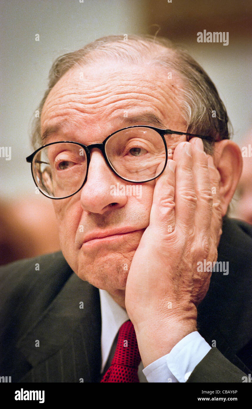 Federal Reserve Chairman Alan Greenspan during testimony in the House ...