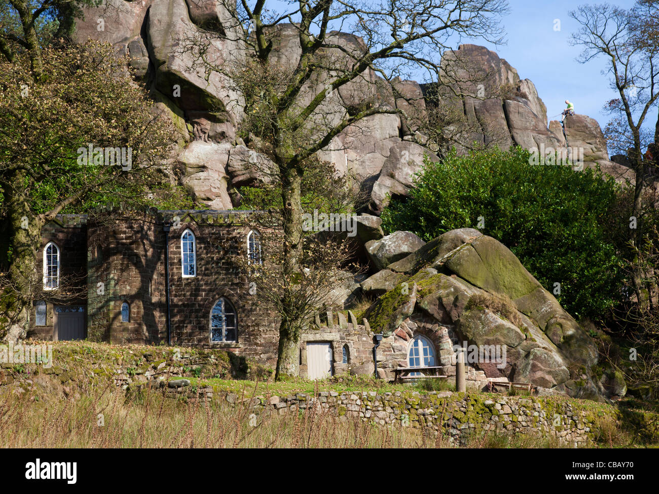 Rockhall Cottage, a house carved out of the rock beneath The Roaches ...
