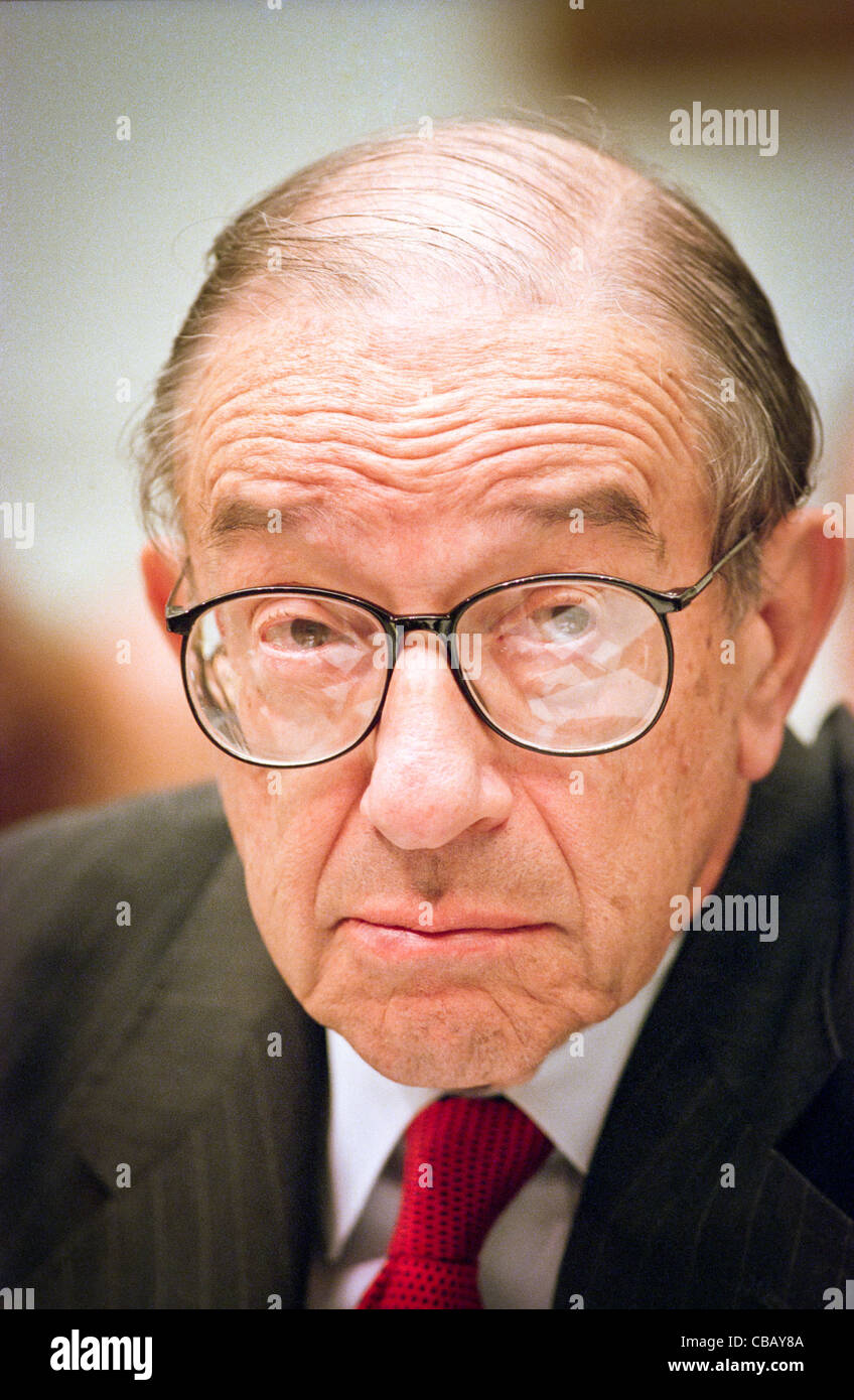 Federal Reserve Chairman Alan Greenspan during testimony in the House ...