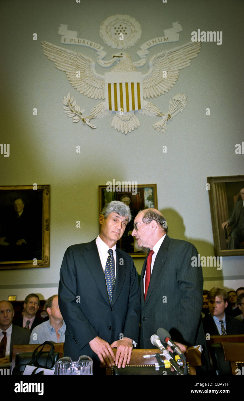 Federal Reserve Chairman Alan Greenspan talks with Secretary of the ...