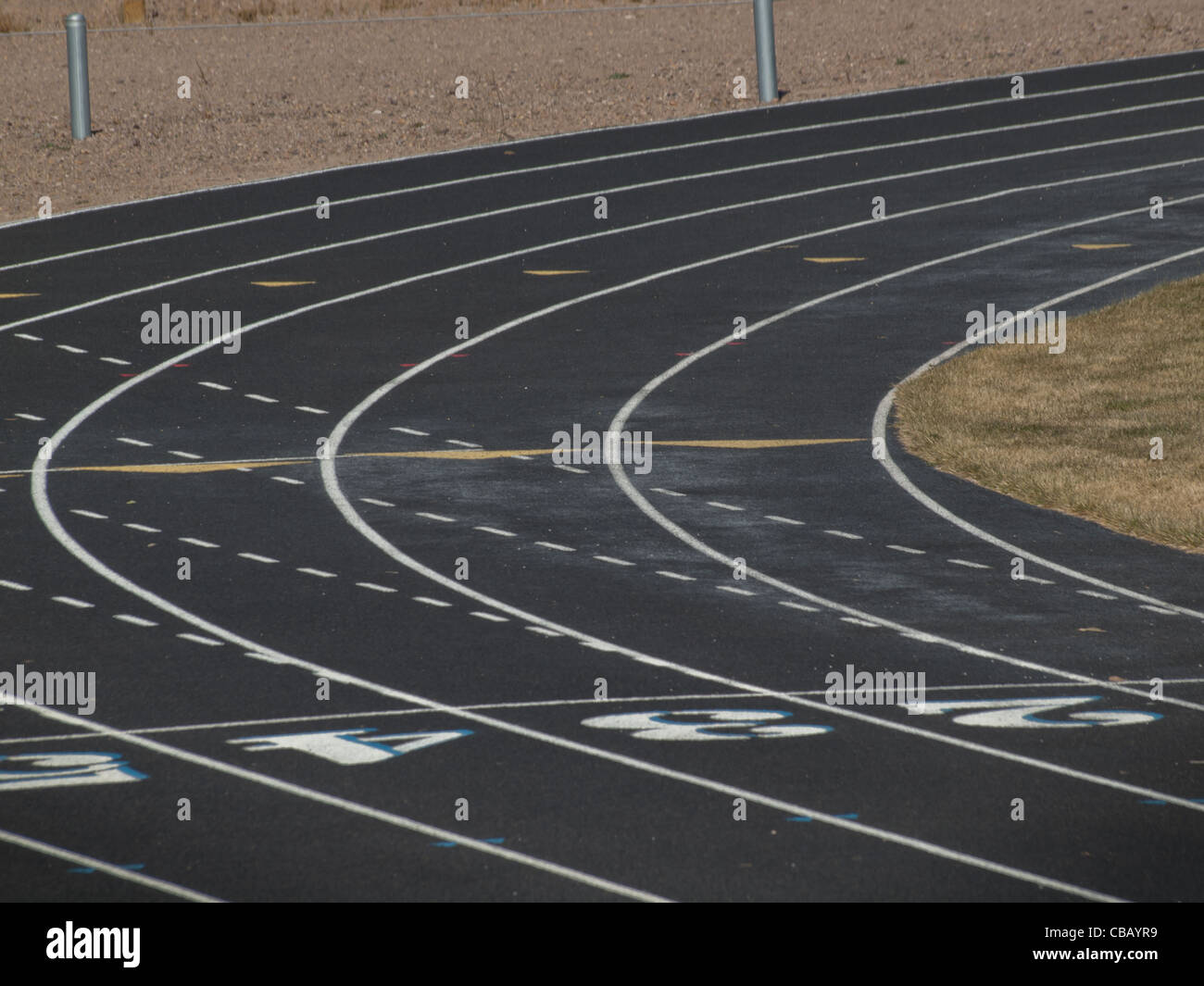 Running tracks at the high school Stock Photo - Alamy