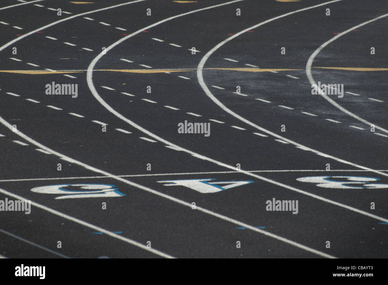 Running tracks at the high school Stock Photo - Alamy