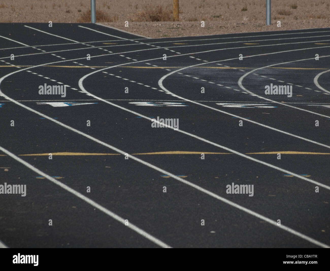 Running tracks at the high school Stock Photo - Alamy