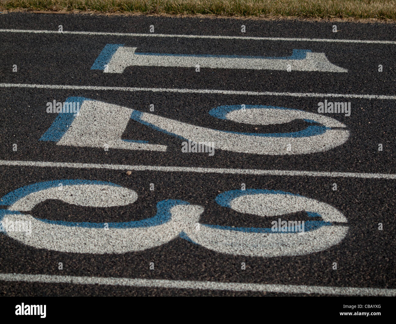 Running tracks at the high school Stock Photo - Alamy