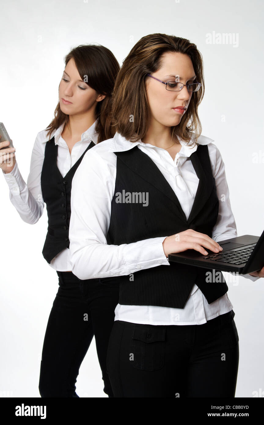 Two girls at work Stock Photo - Alamy