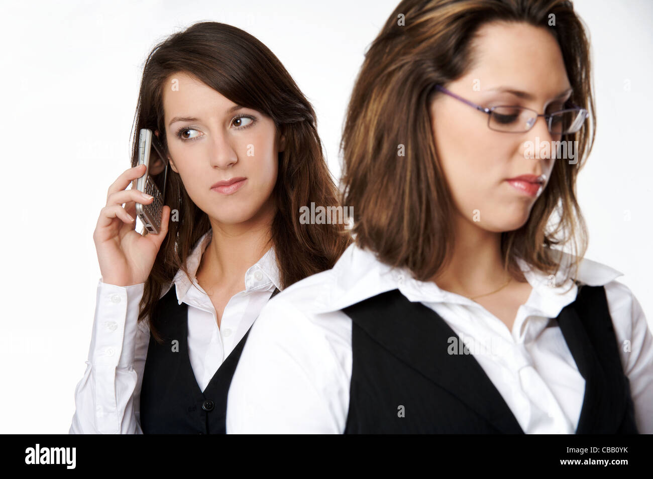 Two girls at work Stock Photo - Alamy