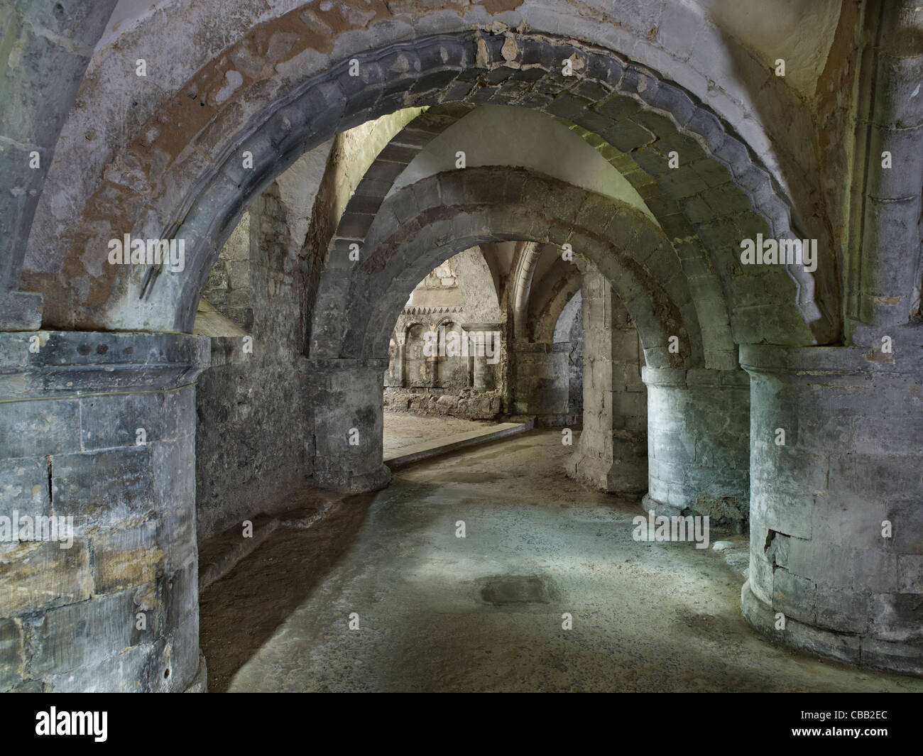 Gloucester Cathedral Norman Crypt Stock Photo - Alamy