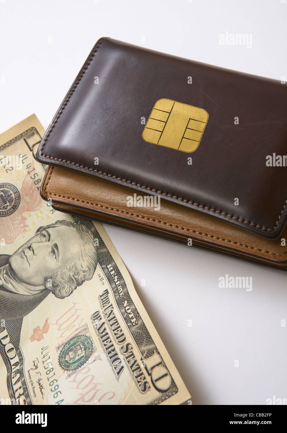Wallet with IC chip and money Stock Photo - Alamy