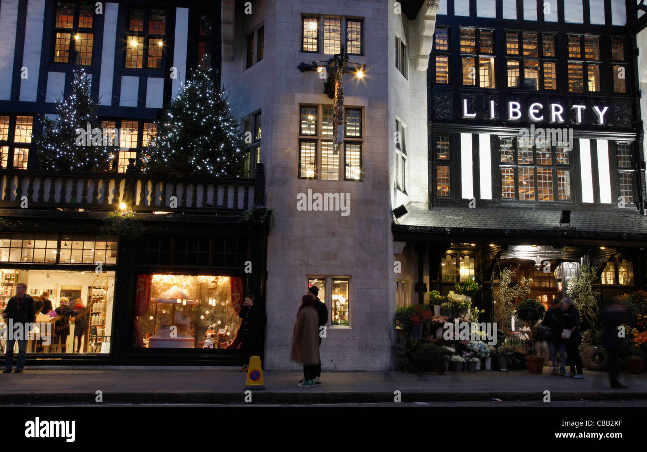 Christmas illuminations at Liberty store, London, UK Stock Photo - Alamy