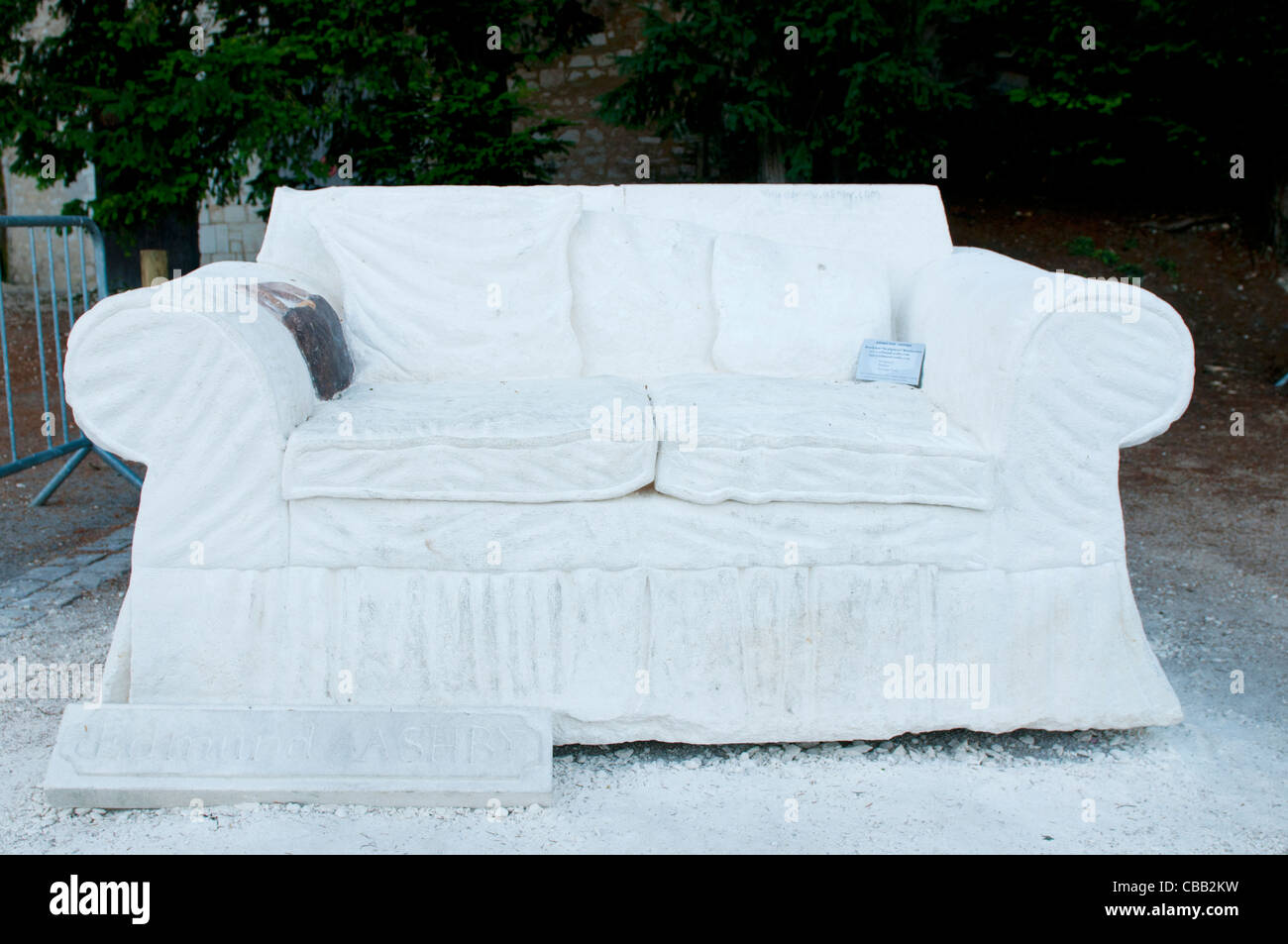 Chair carved out of stone Stock Photo - Alamy