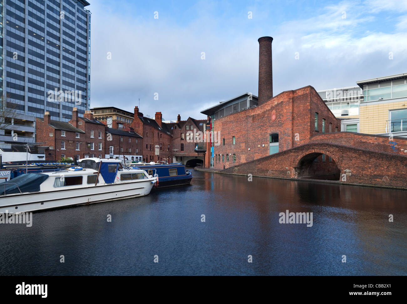 The Gas Street Canal Basin part of the Birmingham-Worcester Canal ...