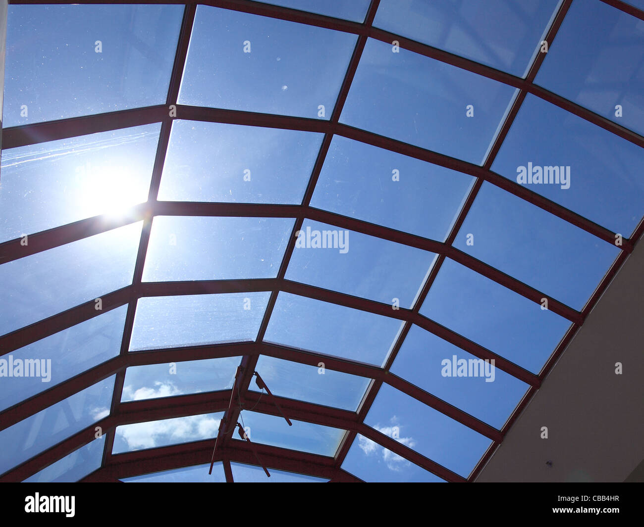 Glass Roof blue window sky Stock Photo - Alamy