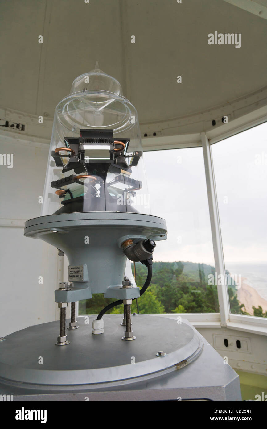 Lantern of Uzavas baka, Uzava Lighthouse, near Ventspils, Baltic Sea ...