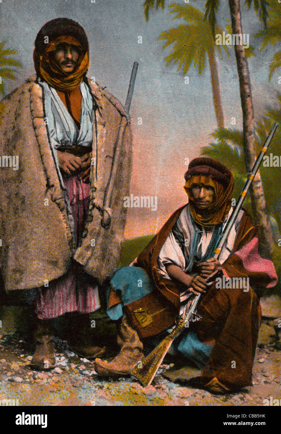 Bedouins du desert Syrien Beduins of Syria. Two Bedouin men, one ...