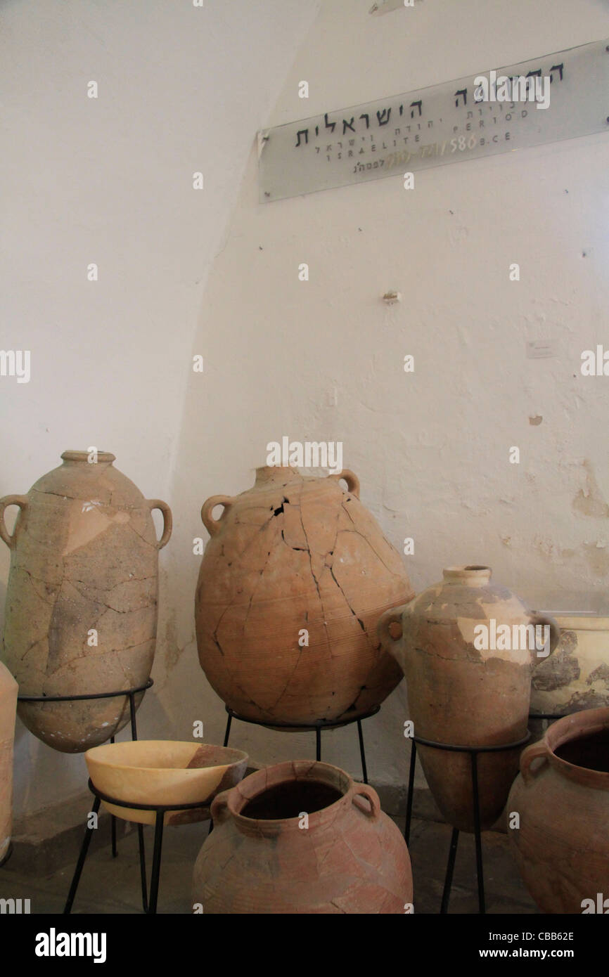 Israel, Tel Aviv-Yafo, antique jars on display at the Jaffa Museum of ...