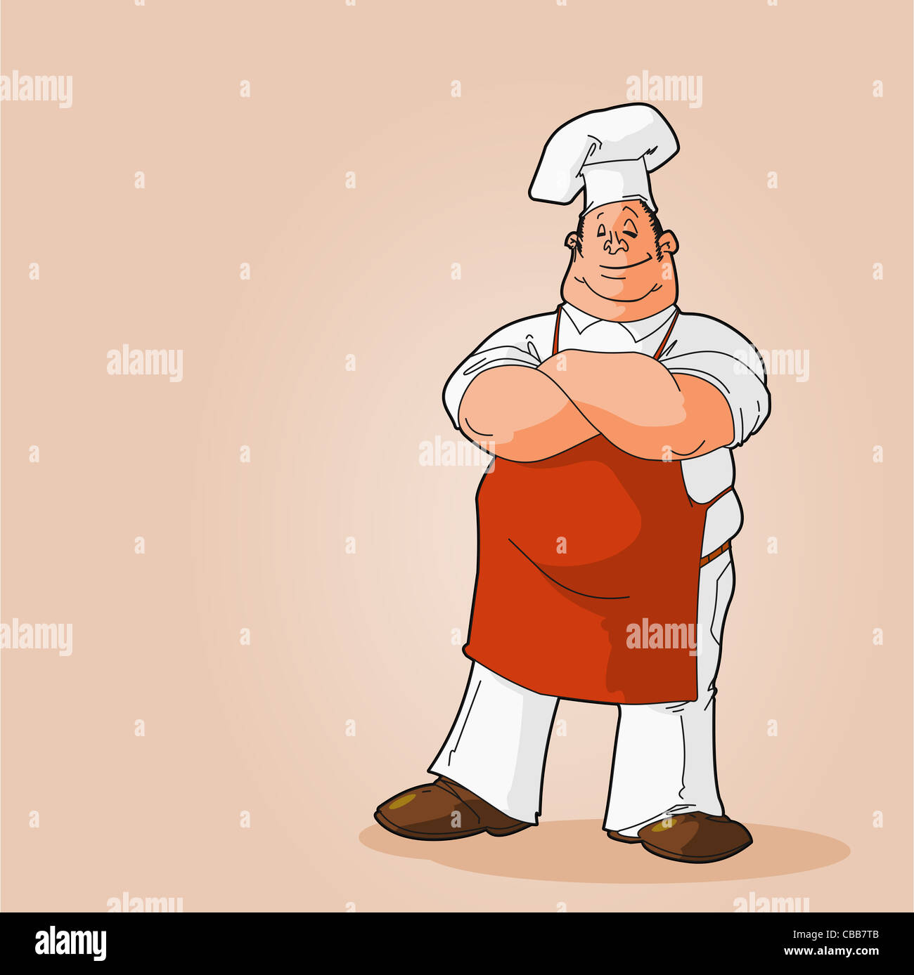 Potrait of a Chef Clip Art - Cook on a brown background full of ...
