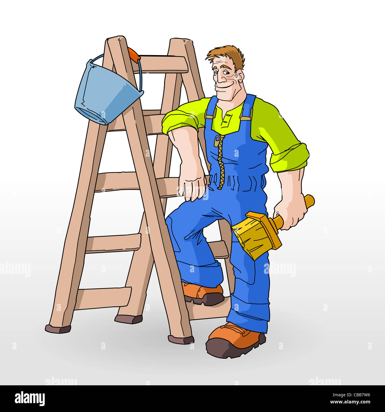 Painter Painting With Ladder - Ladder ready to be used for painting of ...