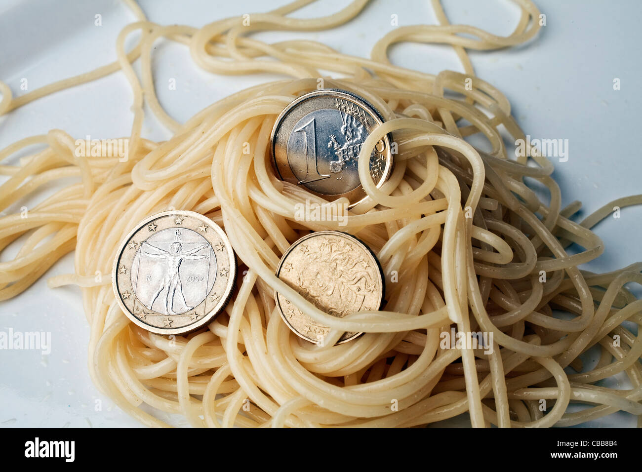 euro, coin, currency, spaghetti Stock Photo - Alamy
