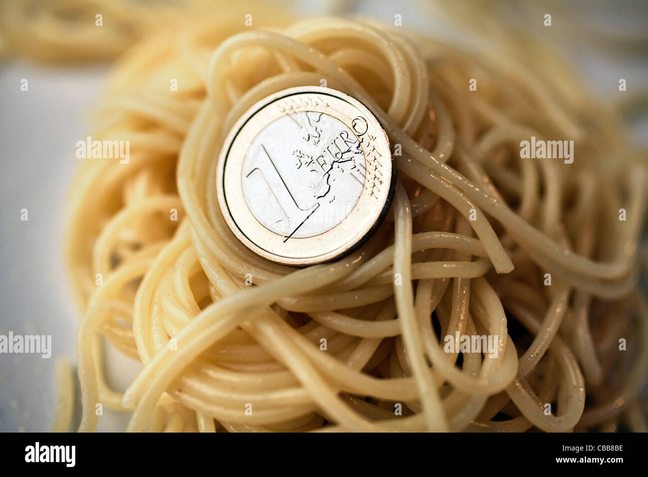 euro, coin, currency, spaghetti Stock Photo - Alamy