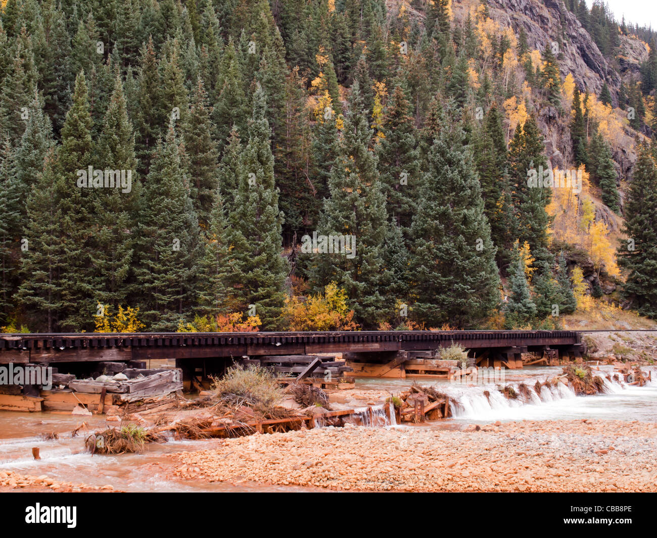 Railroad bridge. This train is in daily operation on the narrow gauge ...