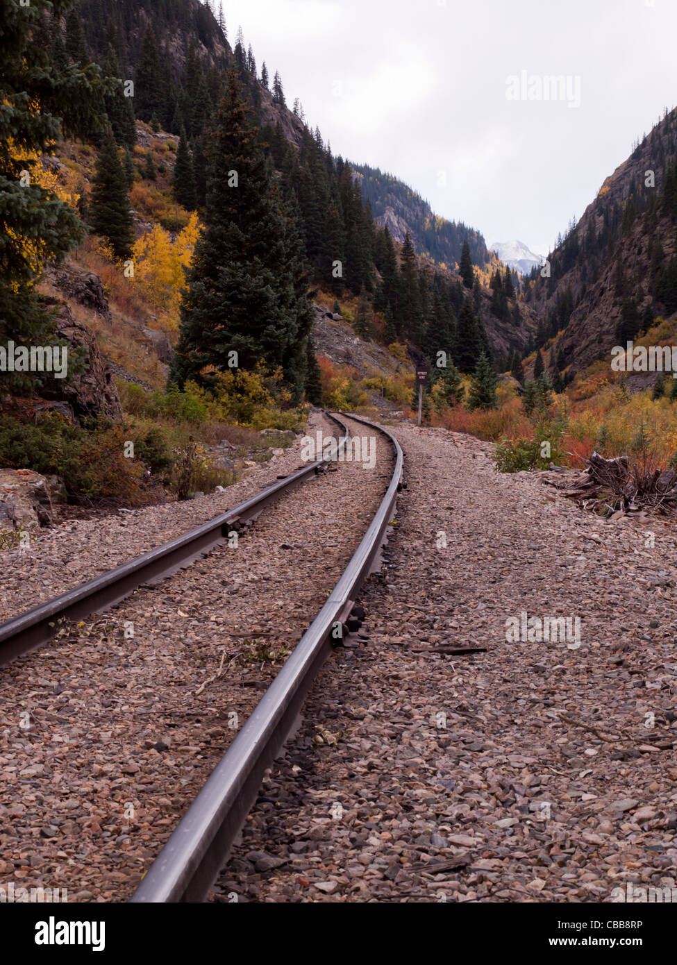 Railroad tracks. This train is in daily operation on the narrow gauge ...