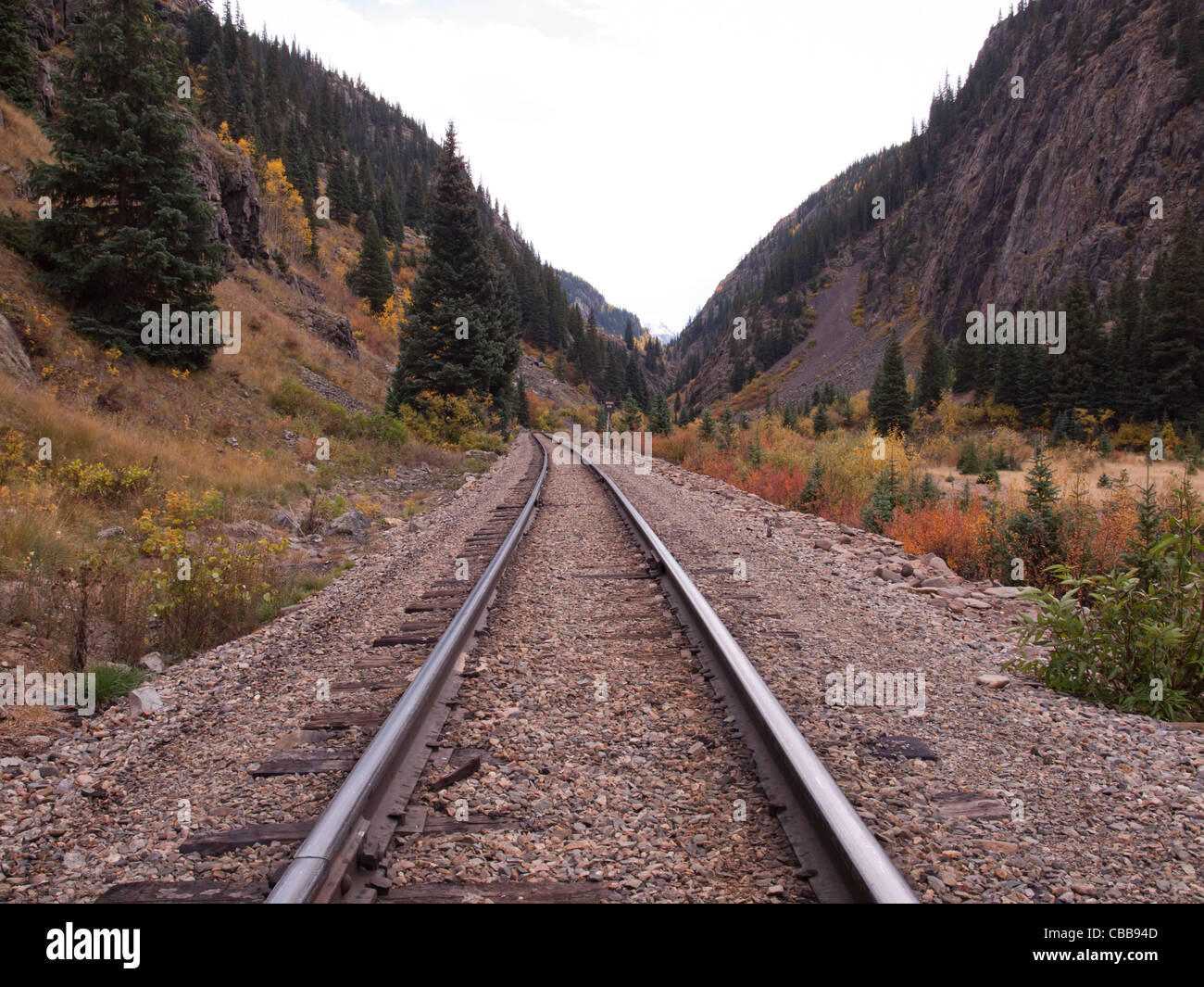Railroad tracks. This train is in daily operation on the narrow gauge ...
