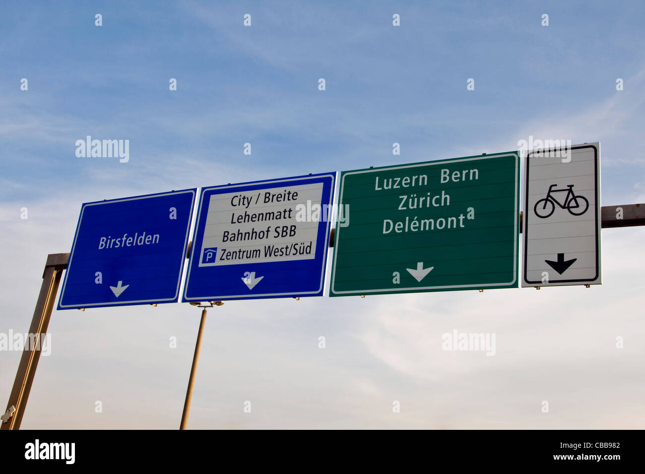 Basel switzerland road sign hi-res stock photography and images - Alamy