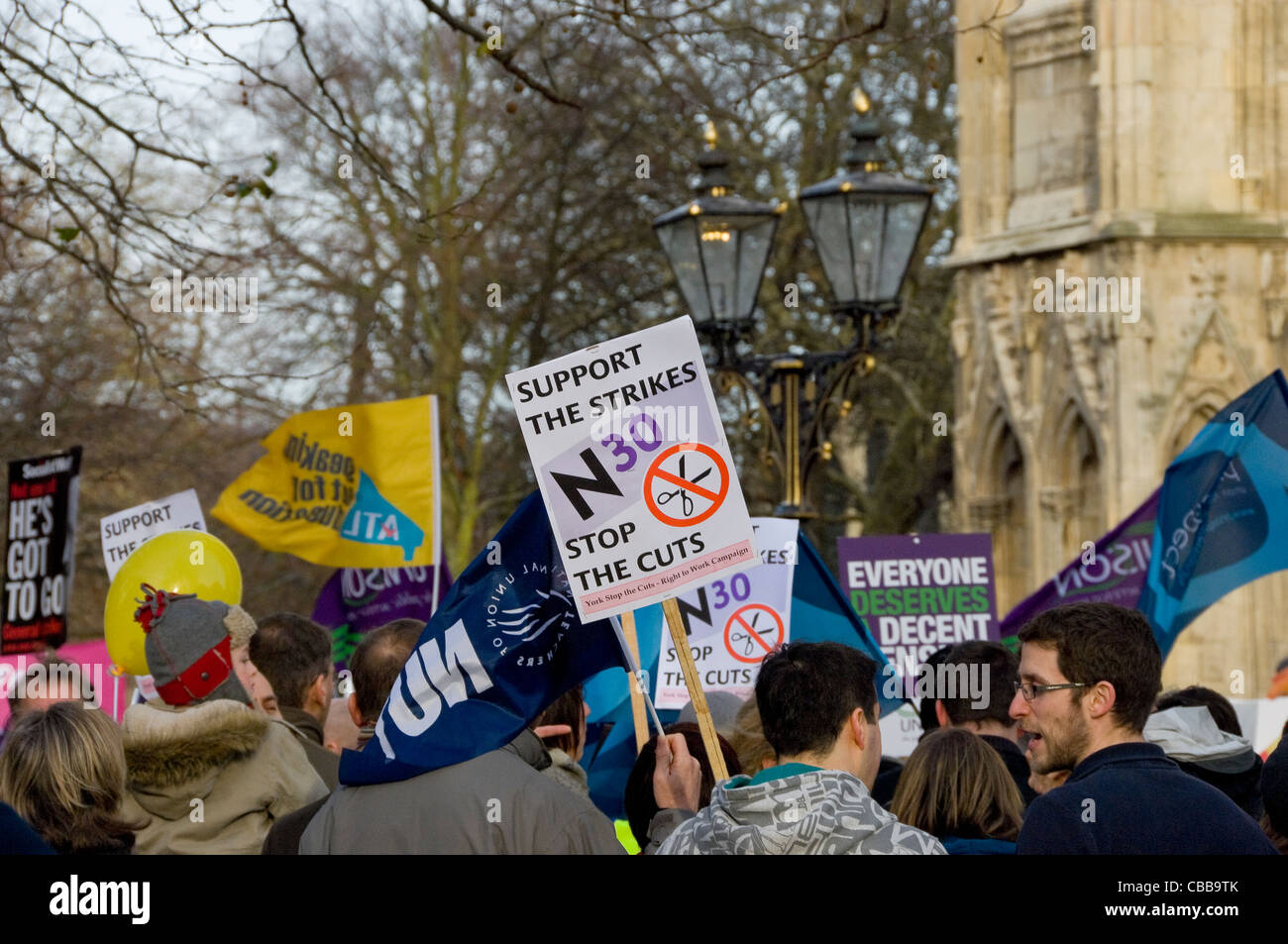 Striking public sector workers union unions rally York North Yorkshire ...