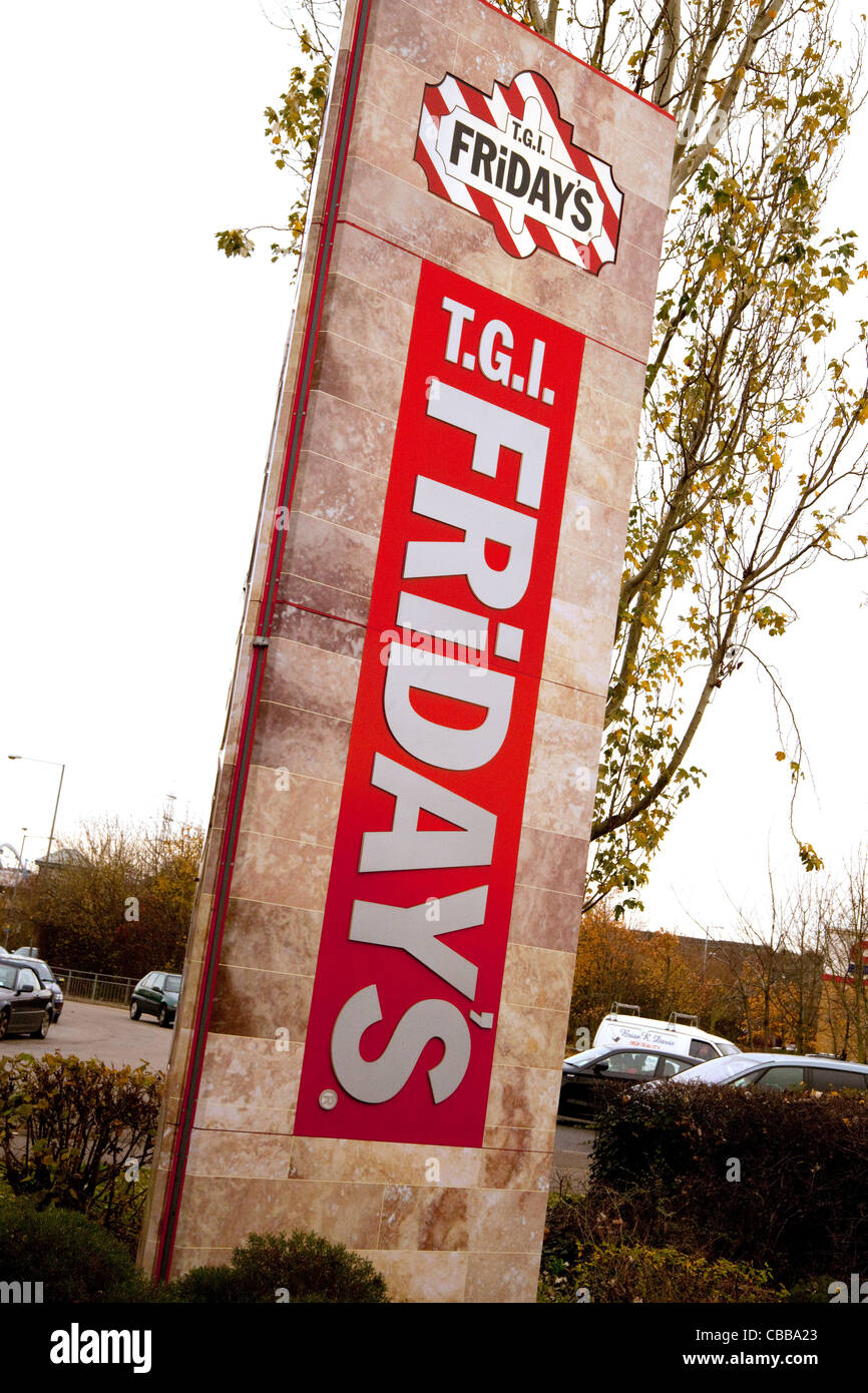 TGI Fridays sign, Lakeside, UK Stock Photo - Alamy