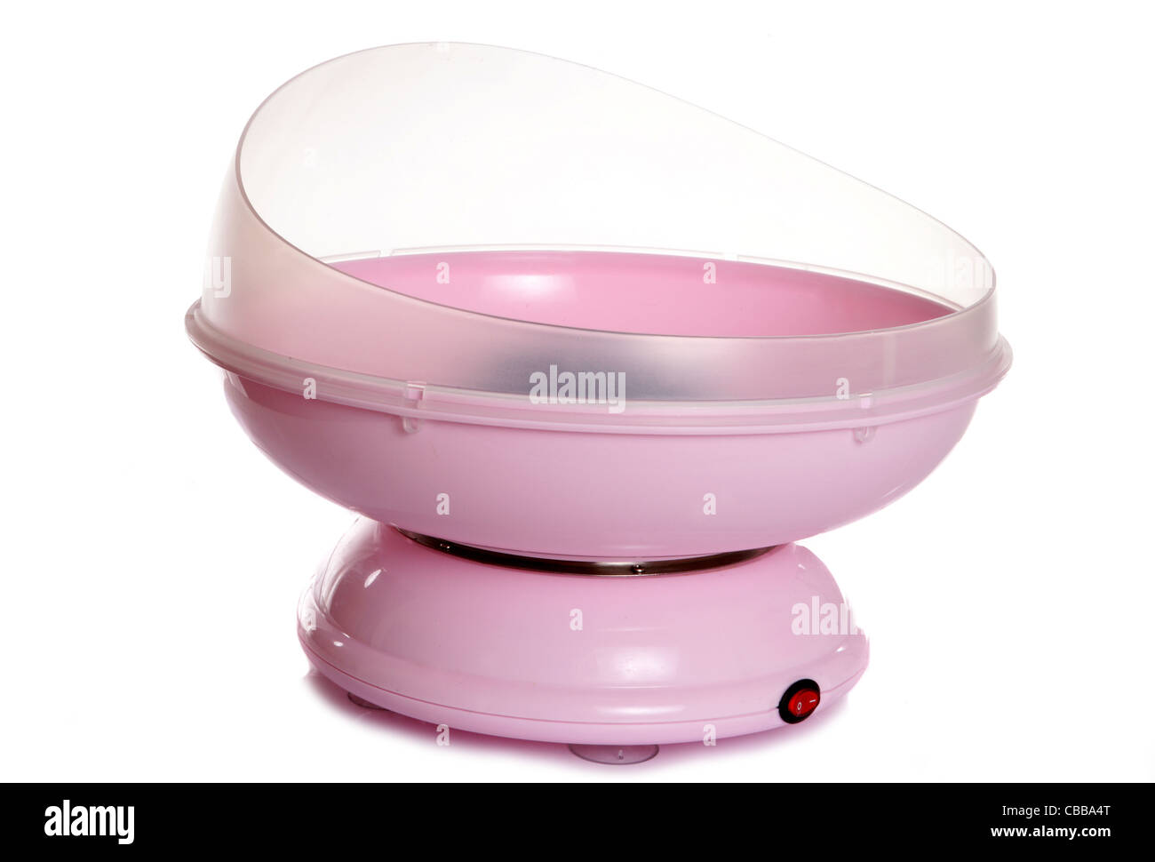 Pink candy floss machine on white background Stock Photo - Alamy
