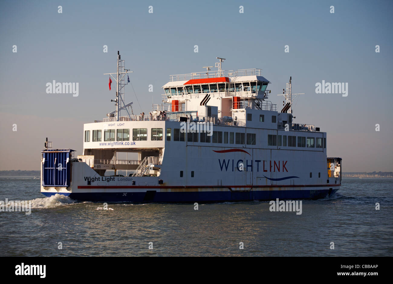 Wightlink ferry Wight Light leaving Yarmouth on the Isle of Wight ...