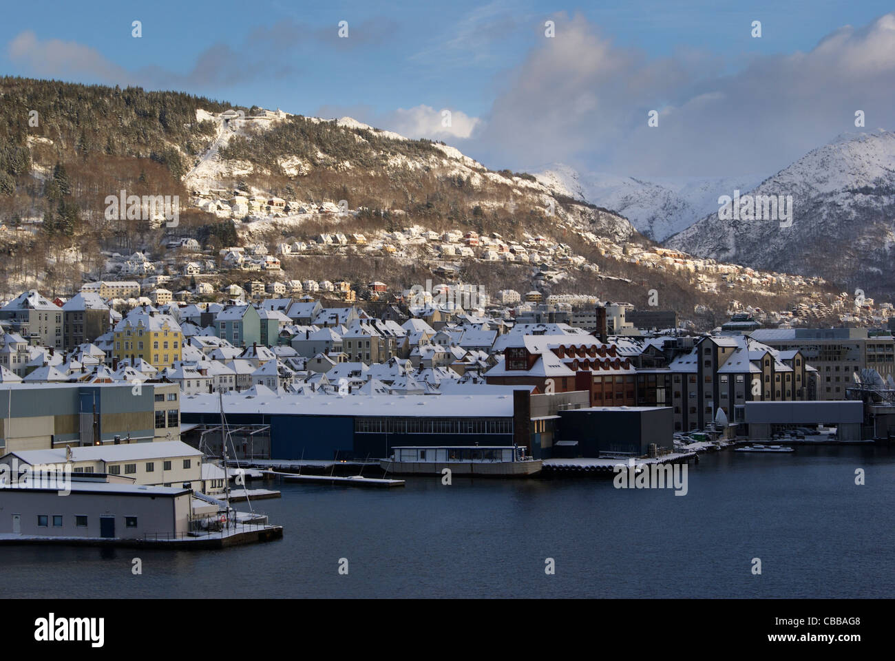 Bergen Harbour, Norway in Winter Stock Photo - Alamy