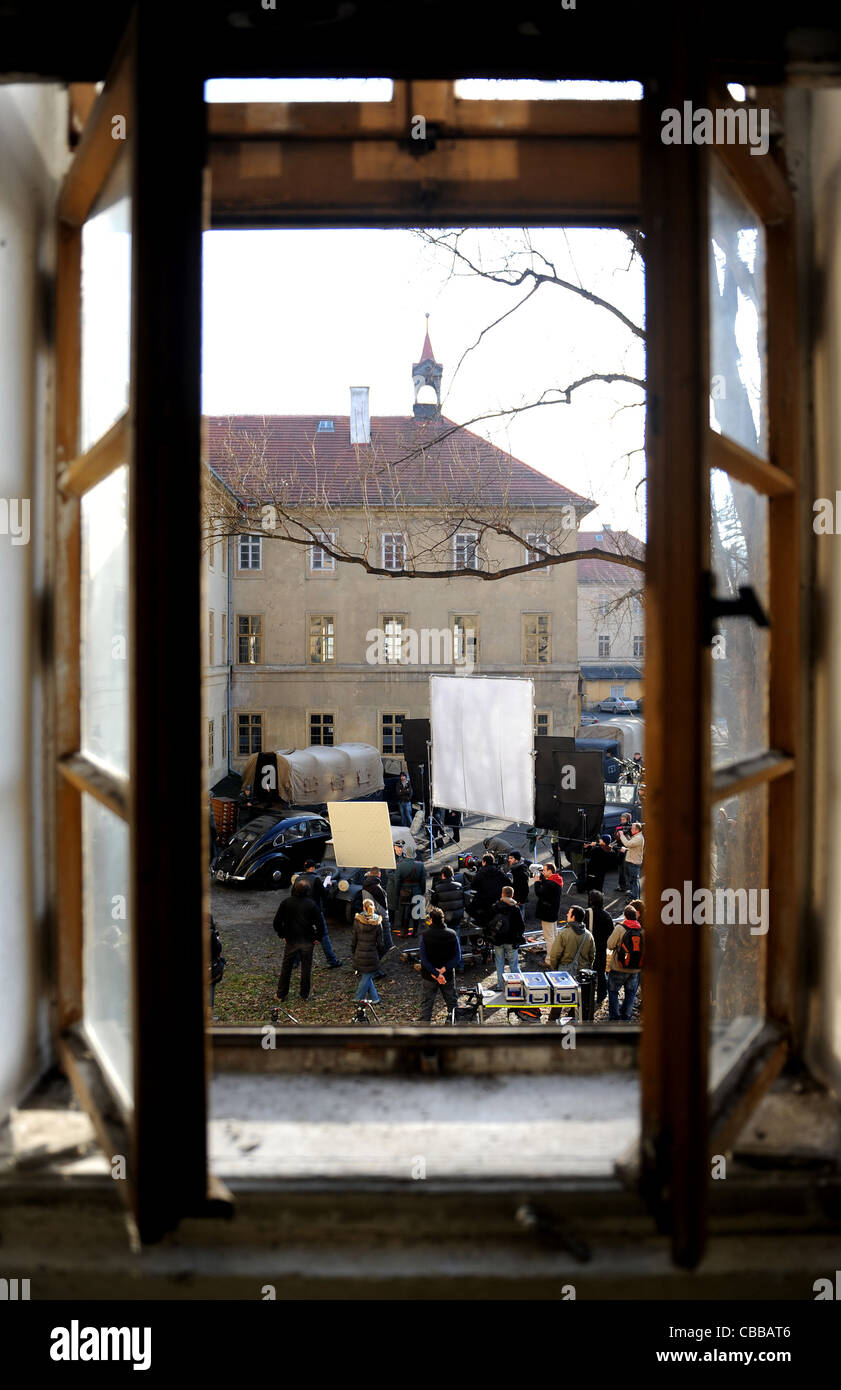 Actors during shooting of historic movie Lidice by director Petr ...