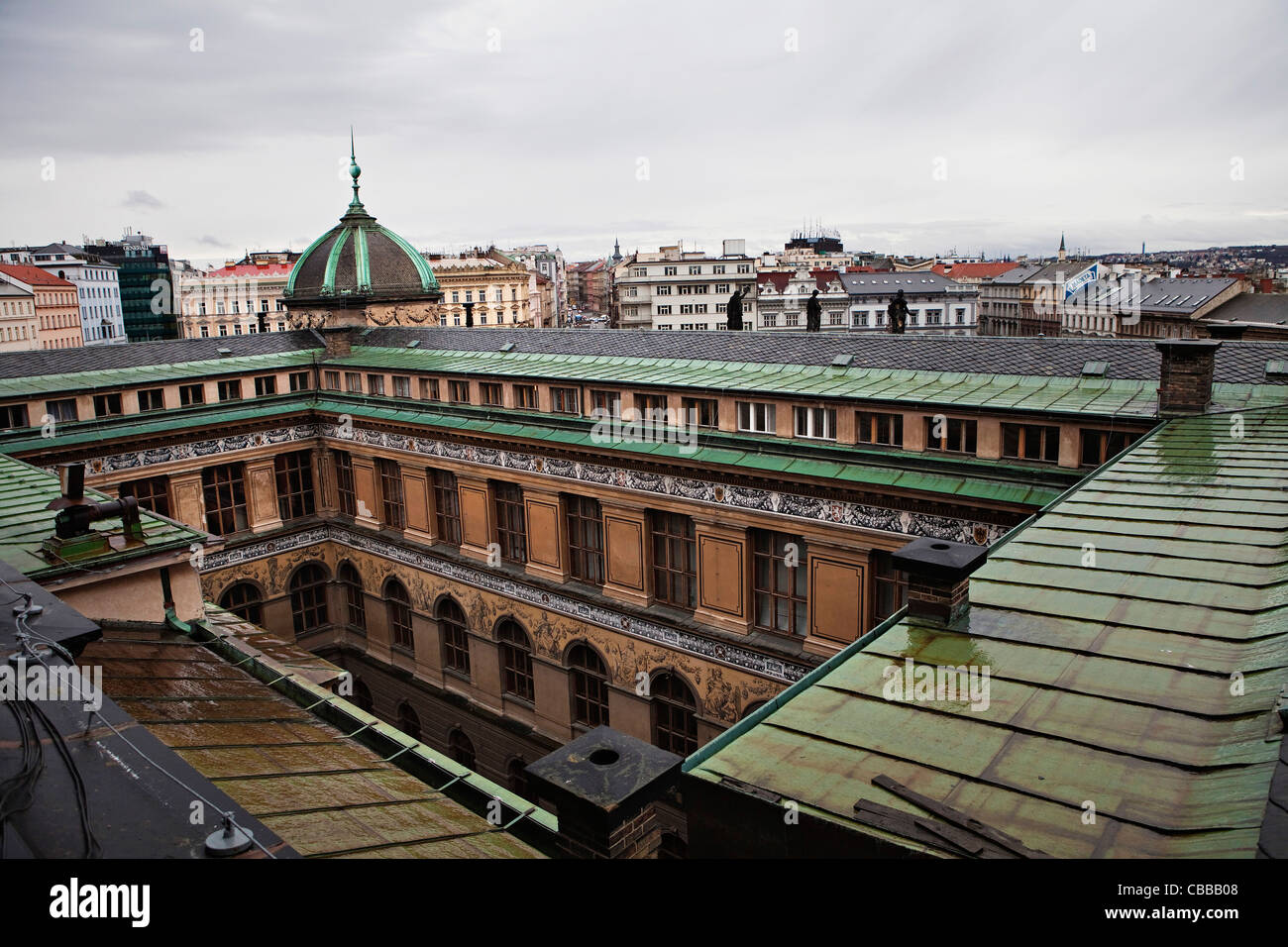 The roof of the National Museum in Prague, Czech Republic, January 14 ...
