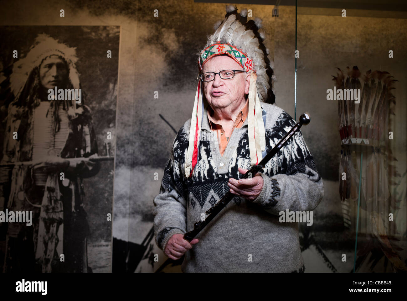 Miloslav Stingl, Czech traveler, ethnographer a writer poses amongst ...