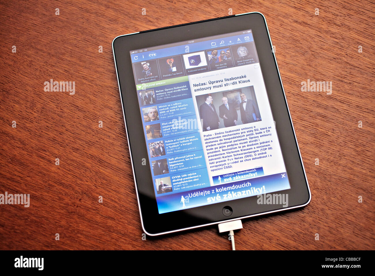 An Apple iPad - touchscreen personal computer released for sale in 2010 ...