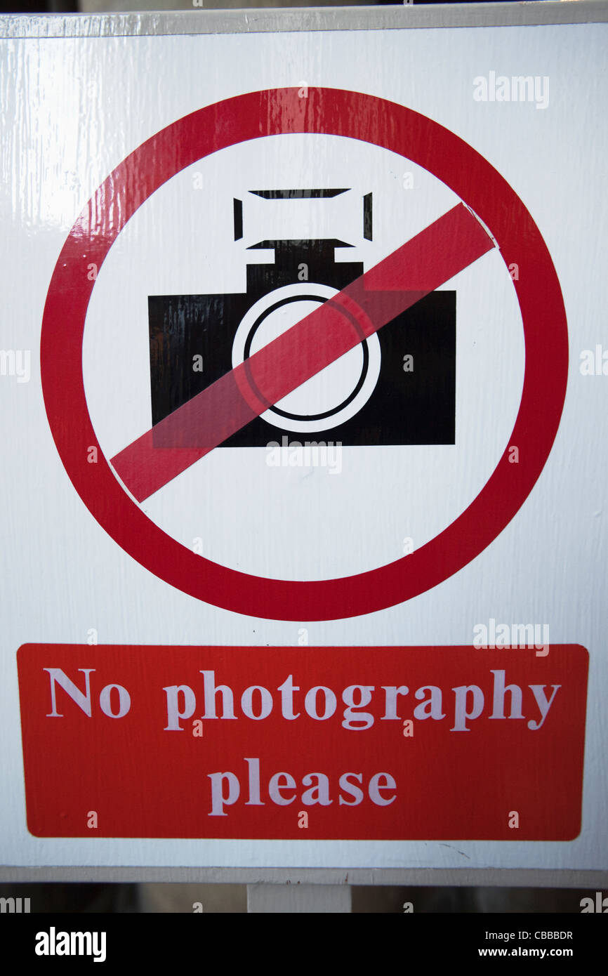 "No Photography" Sign Stock Photo - Alamy