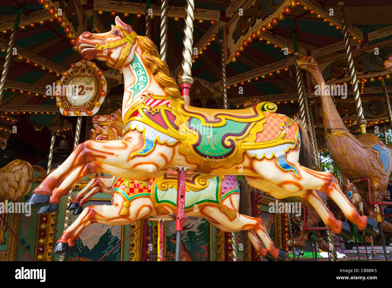 England, Carousel Horse Stock Photo - Alamy