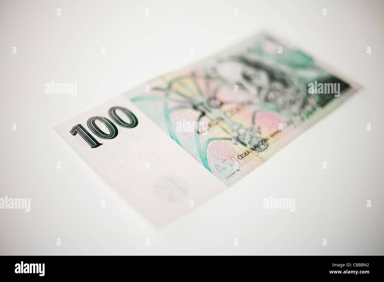 money, 100 CZK, czech crown, banknote designed by Oldrich Kulhanek ...